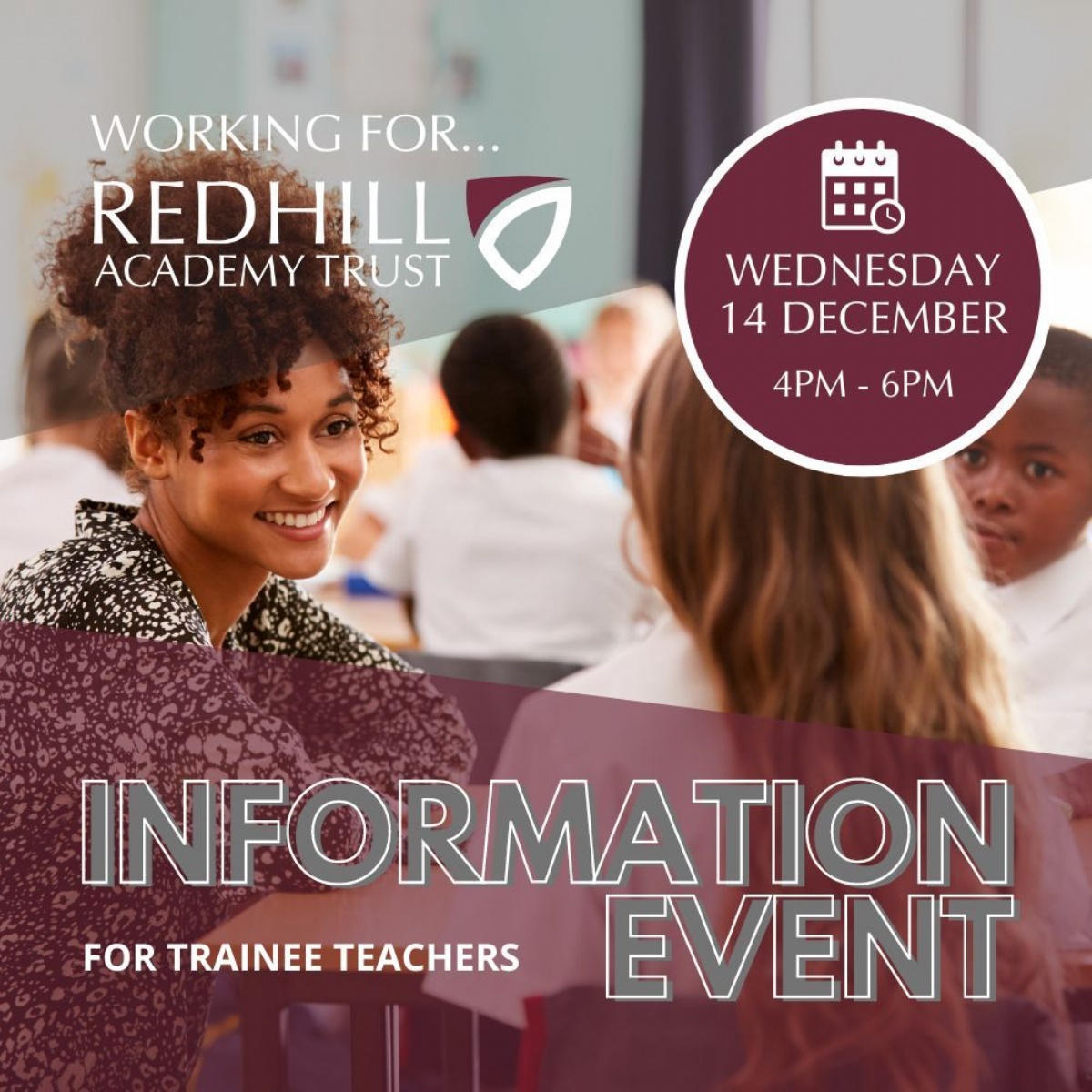 Redhill Academy Trust - 'Working for Redhill Academy Trust' information event for trainee teachers